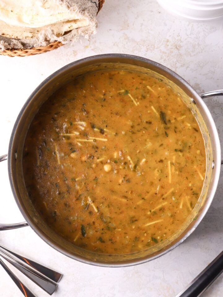 Harira Soup - Parsley and Icing tomato beef soup