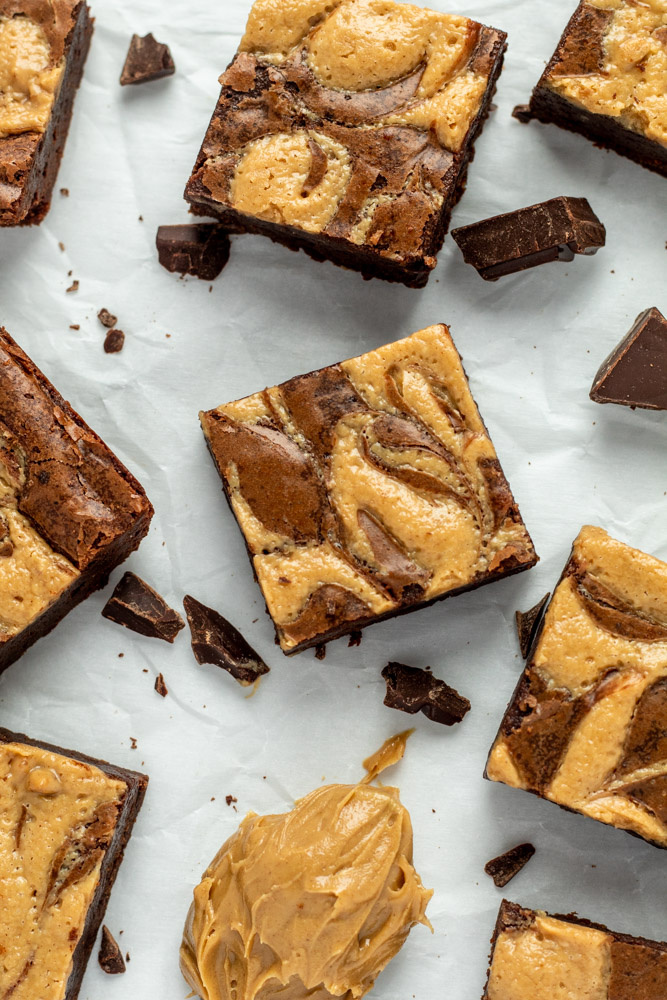 Peanut Butter Swirl Brownies - Parsley and Icing