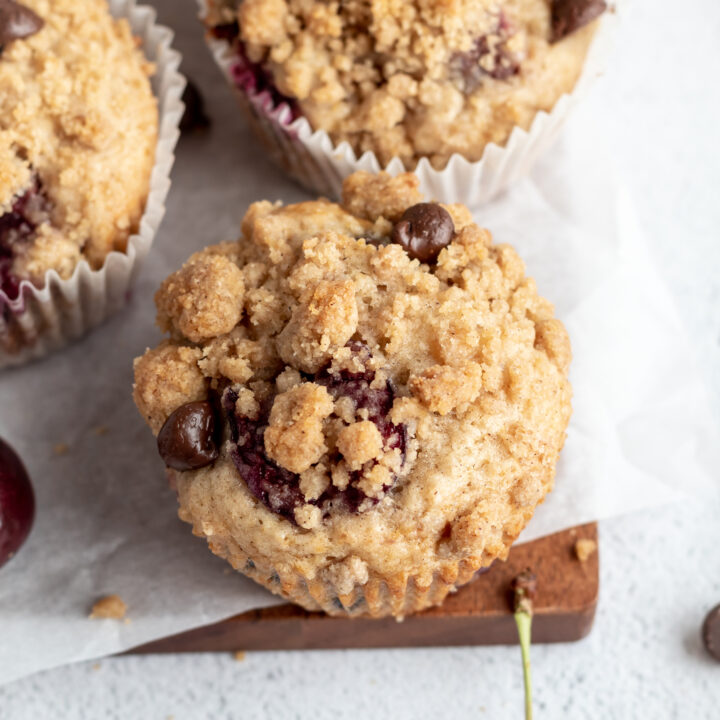 Chocolate Cherry Muffins - Parsley and Icing
