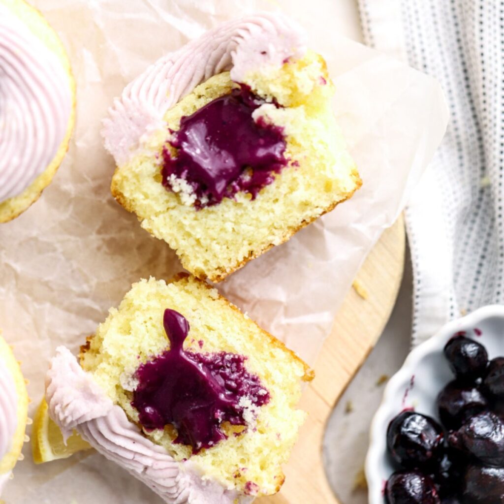 Blueberry Filled Cupcakes - Parsley and Icing