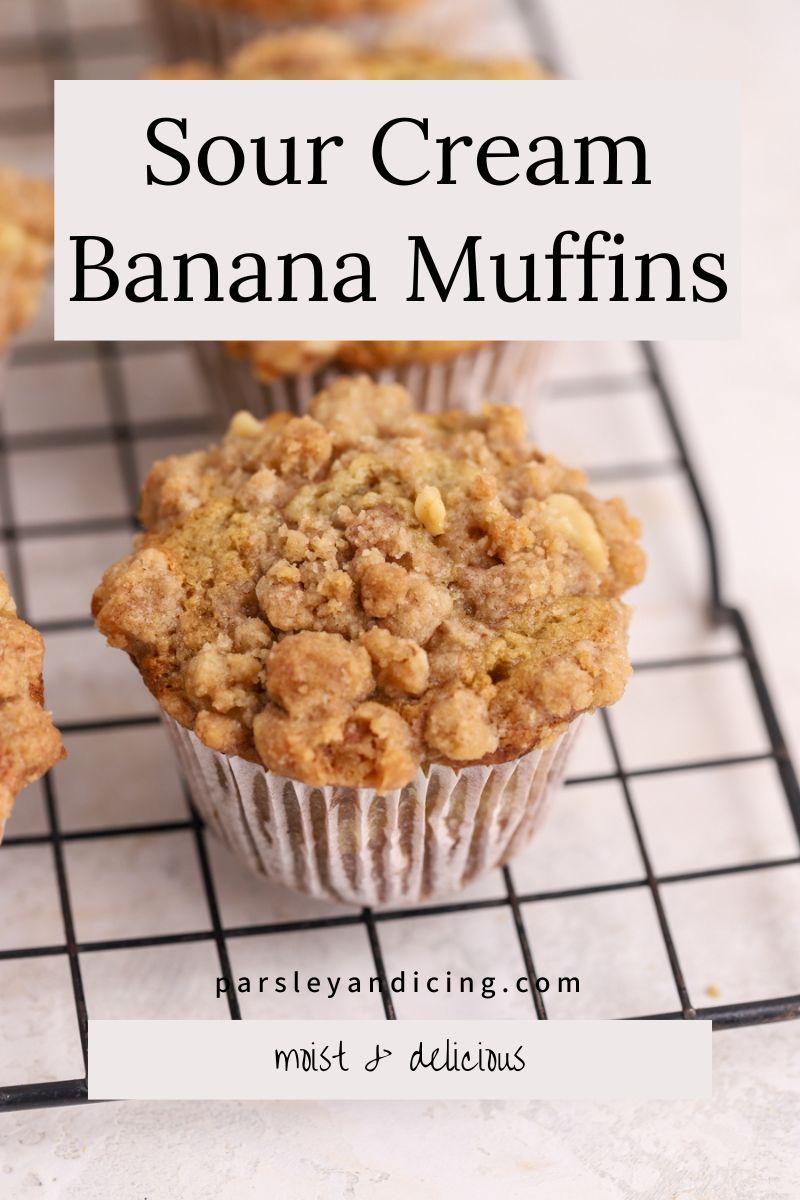 Sour Cream Banana Muffins - Parsley and Icing